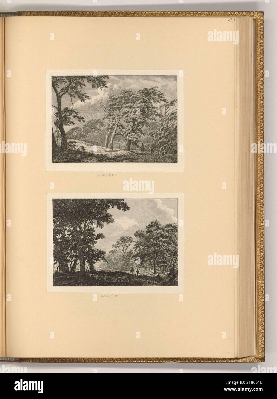 Franciscus Andreas Milatz (Engraver) Trees in the storm; Wall landscape ...