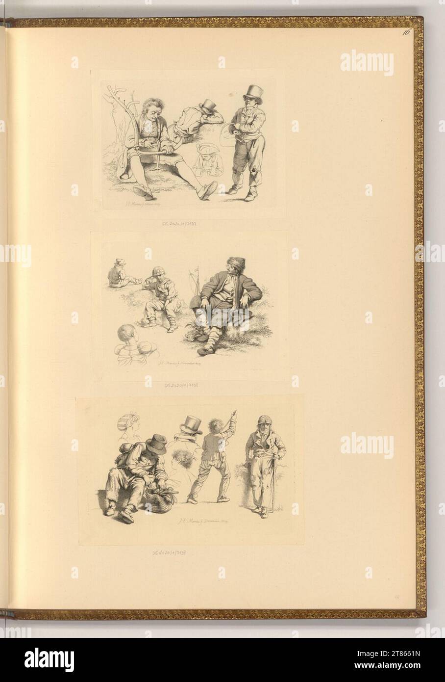 Jacob Ernst Marcus (Engraver) Figure studies: craftsmen, beggar, street ...