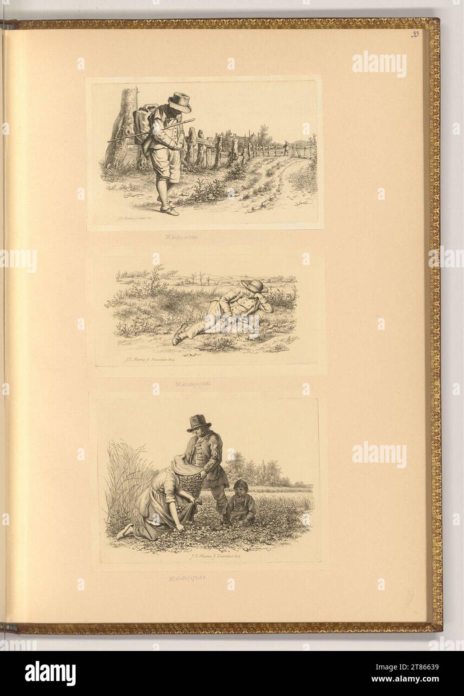 Jacob Ernst Marcus (Engraver) General studies: young hiker, lying ...