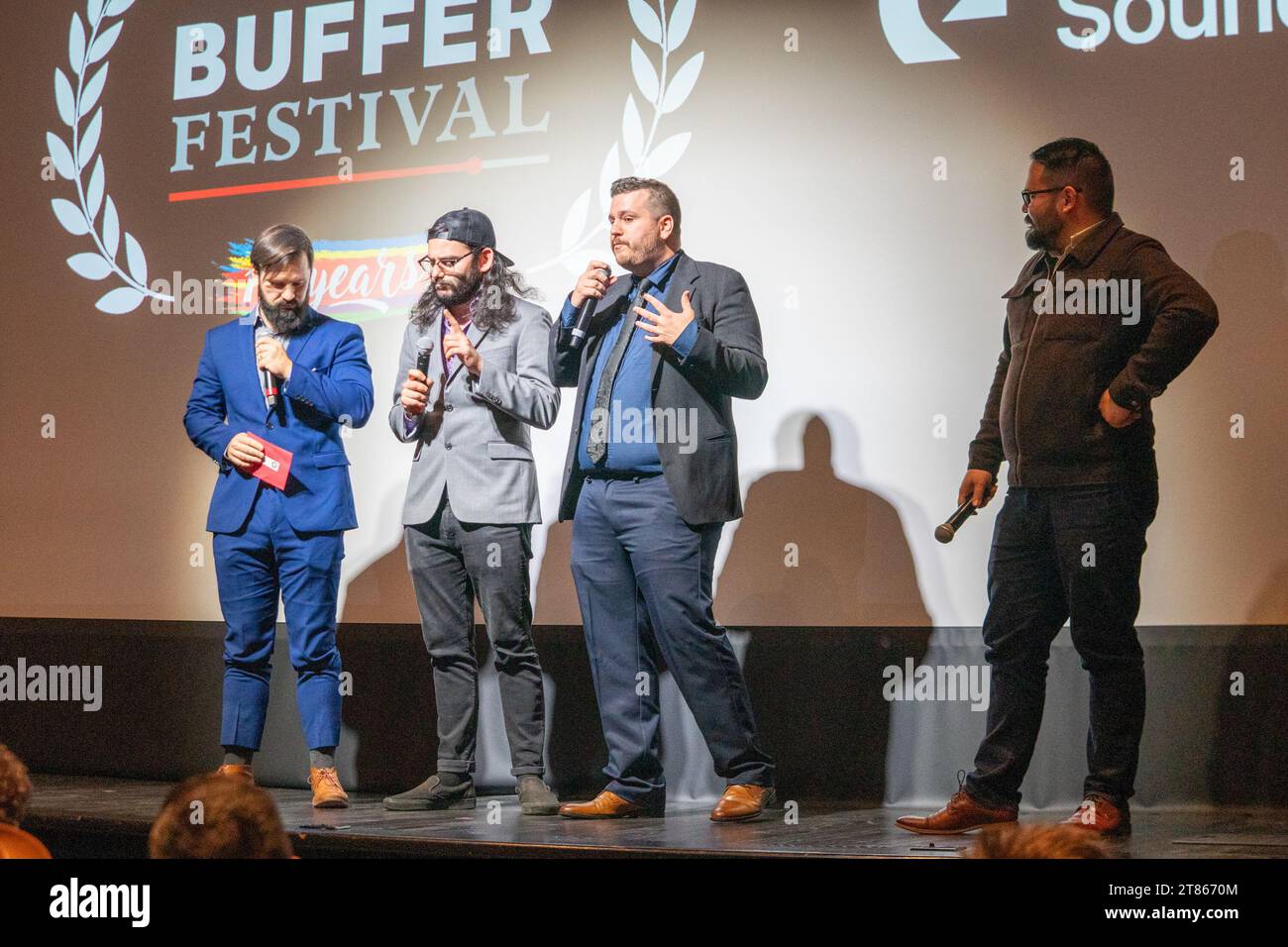 Toronto, Canada. 12th Nov, 2023. Victor Wiercioch, David Hanula, Norik ...