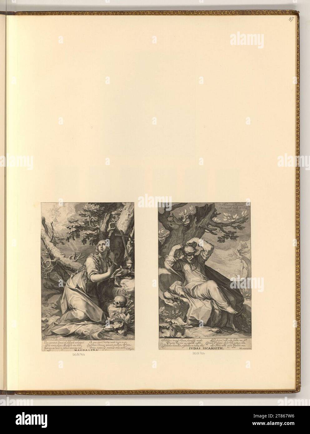 Willem van Swanenburg (Engraver) Mary Magdalene; Judas Iskariot. Etching, copper engraving 1609 ...