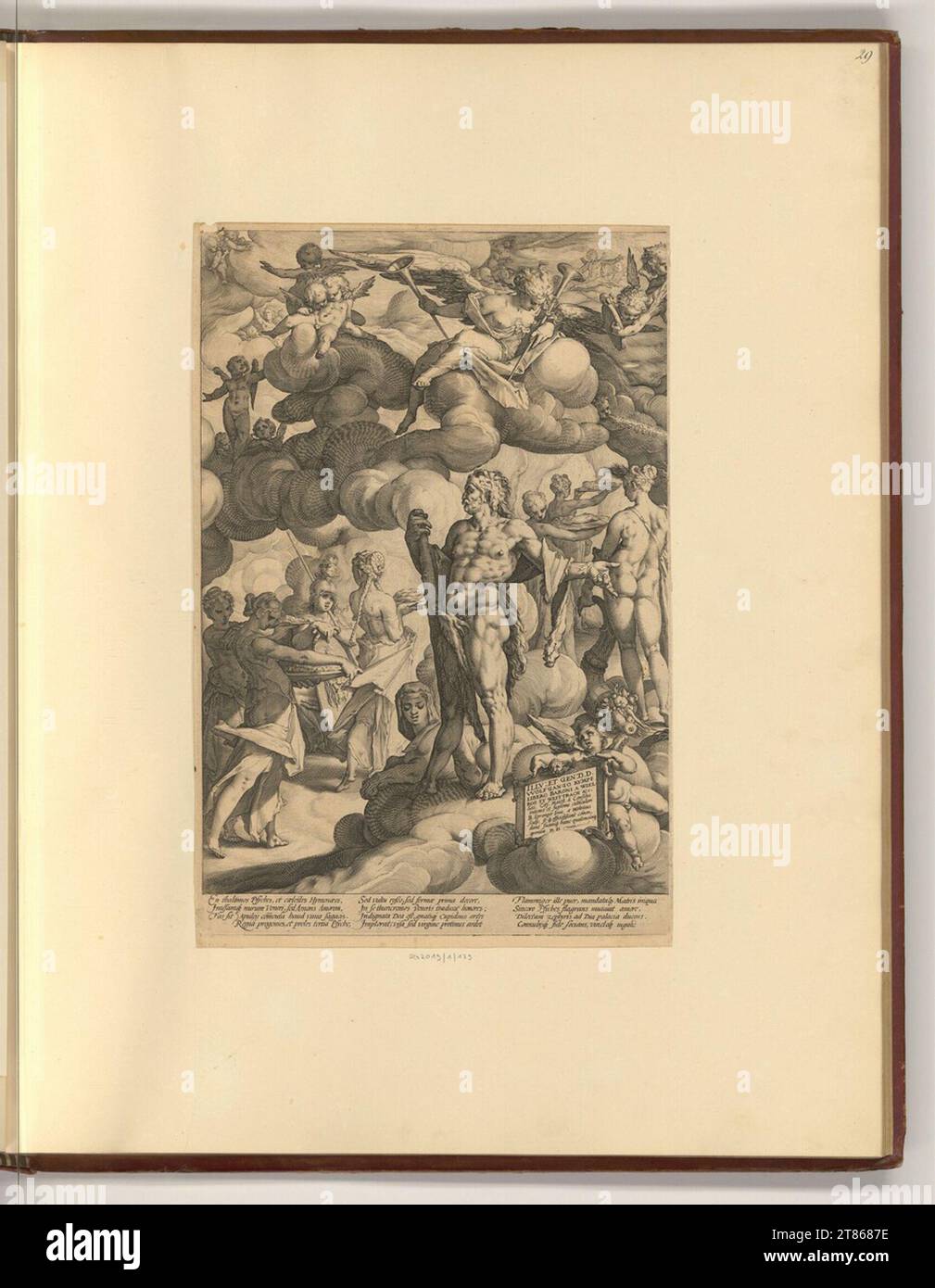 Hendrick Goltzius (Engraver) Gods at Olympus. Copper engraving print ...