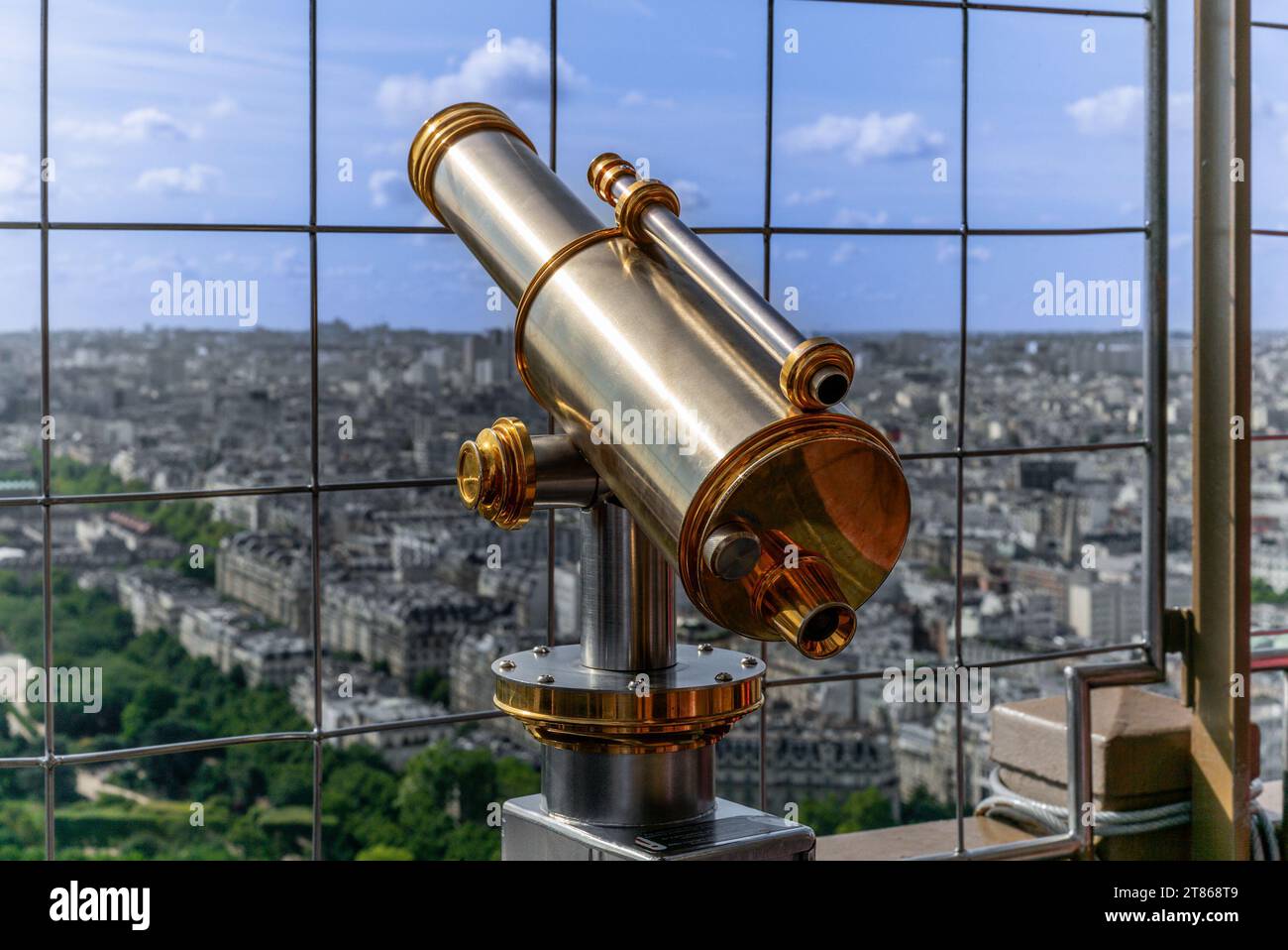 A brass Telescope watching over Paris, France Stock Photo - Alamy