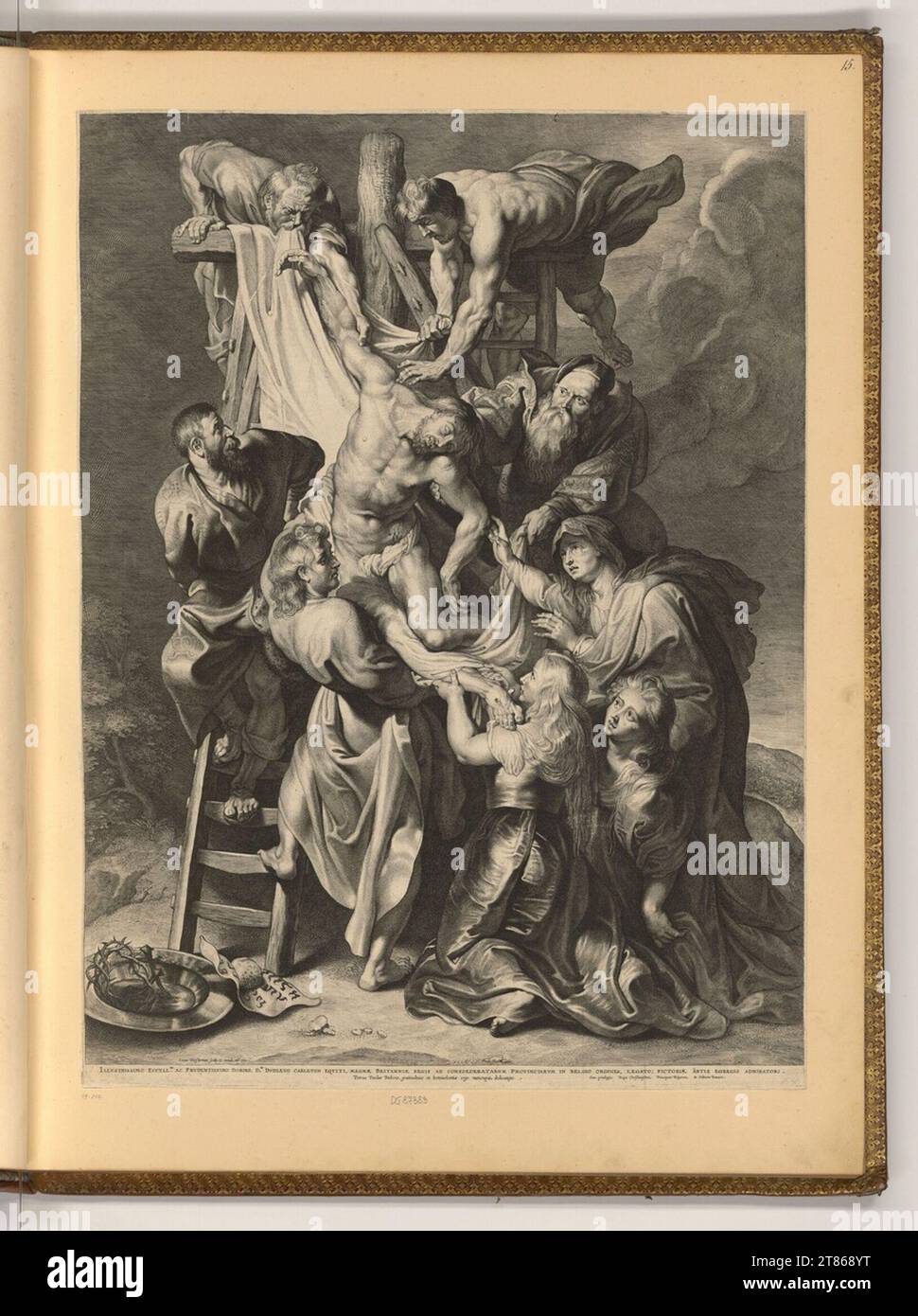 Lucas Vorsterman (Engraver) The cross acceptance. Copper engraving print 1620 , 1620 Stock Photo ...