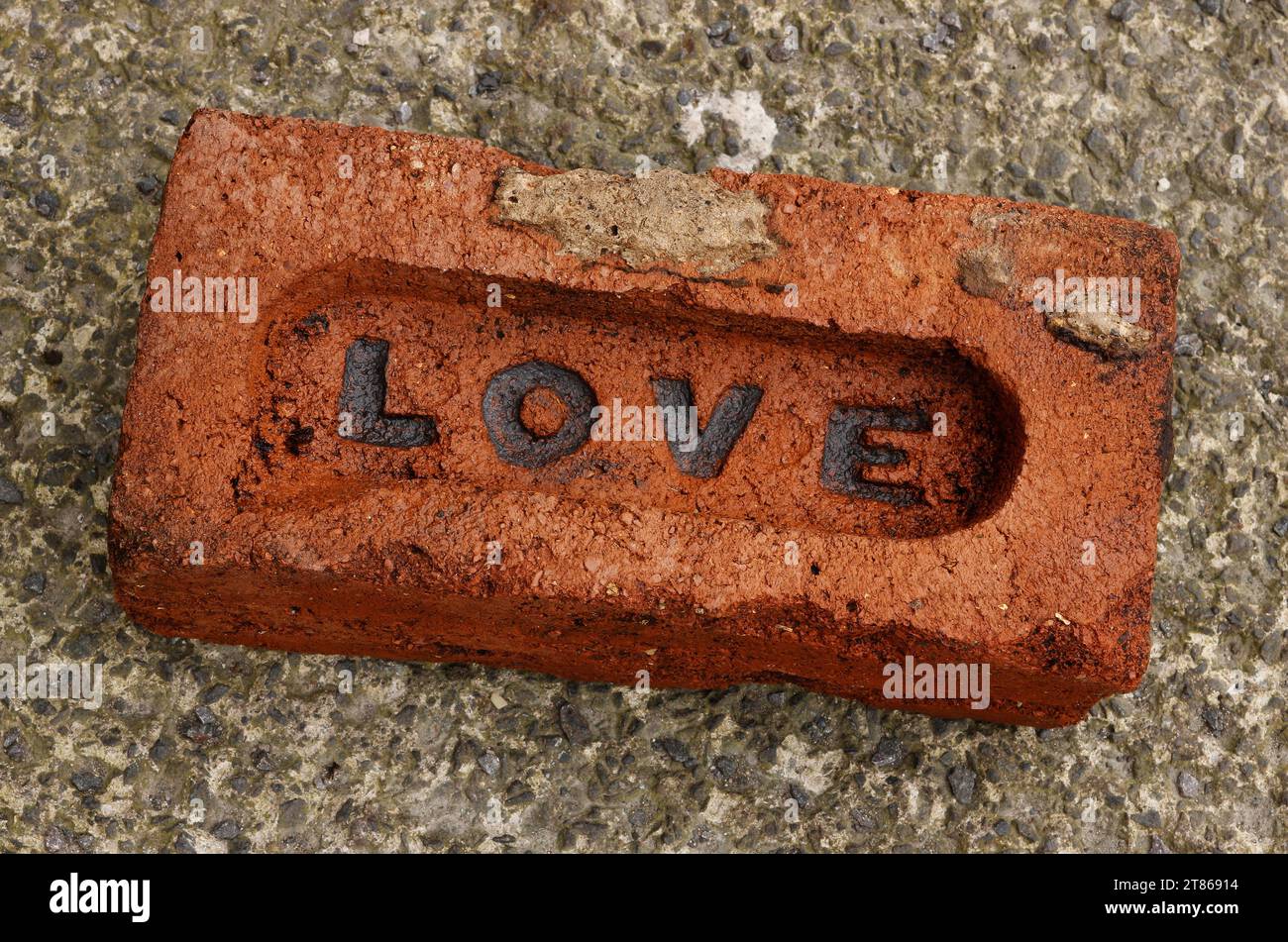 LOVE, OLD BRICK FROM COUNTY DURHAM, ENGLAND Stock Photo - Alamy