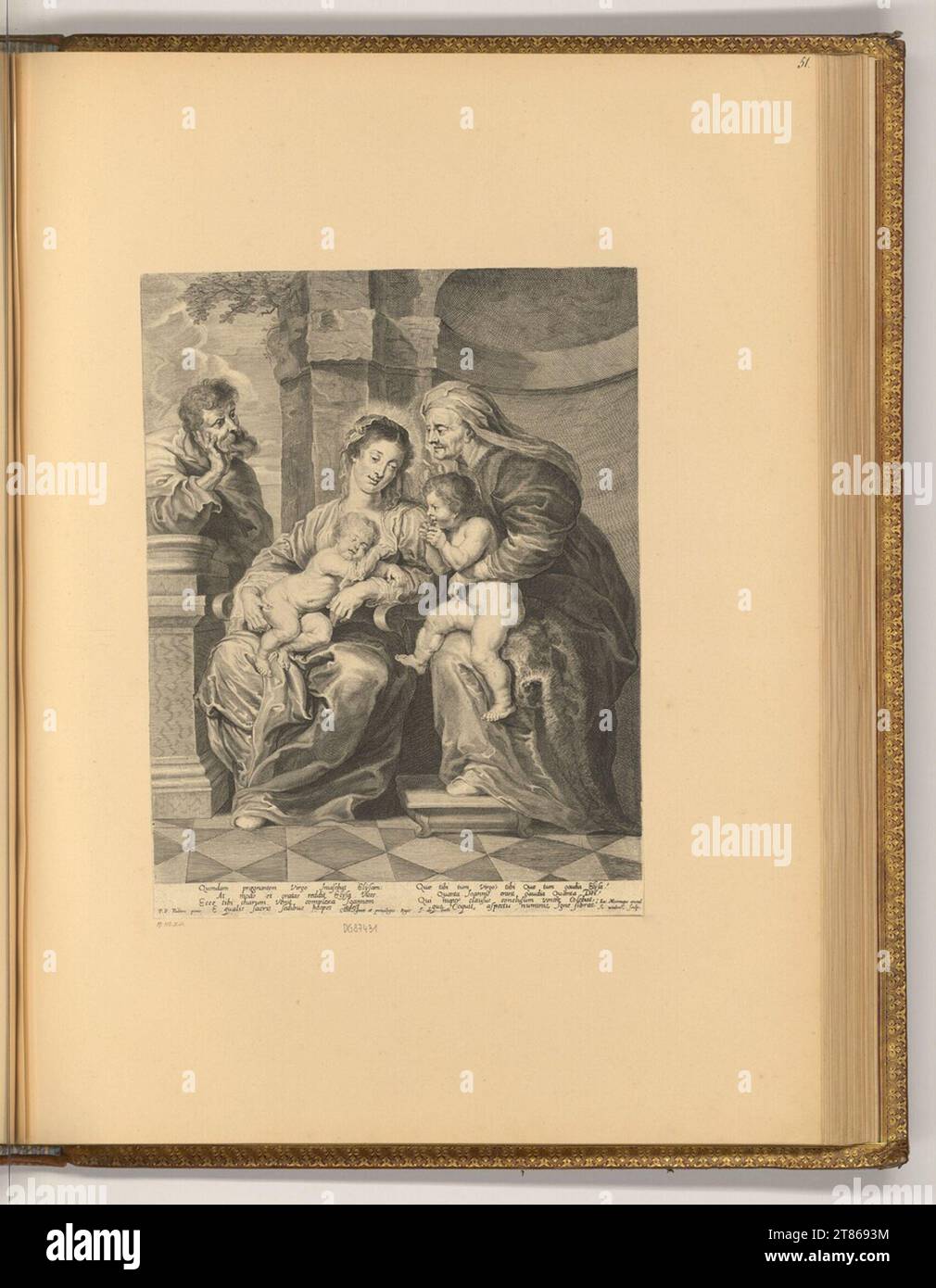 Jan Witdoeck (Engraver) Holy family with St. Elisabeth and ...