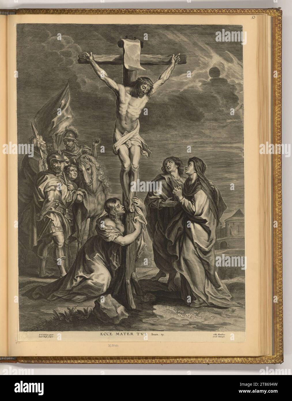 Jacobus Neeffs (Engraver) Crucifixion of Christ. Copper engraving print ...