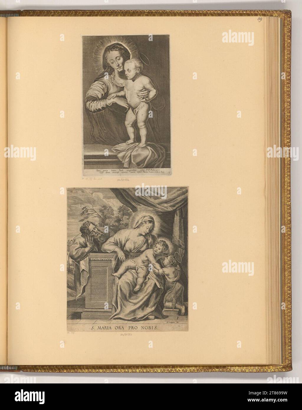 Nicolaes Lauwers (Engraver) Mary with child; The holy family. Copper ...