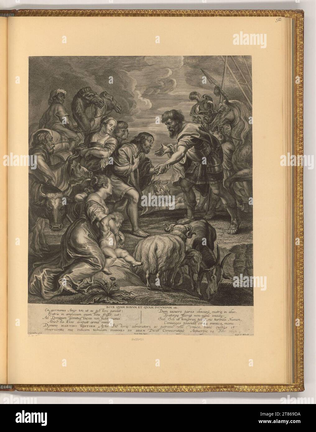 Pieter de Bailliu (Engraver) The reconciliation of Jacob and Esaü ...