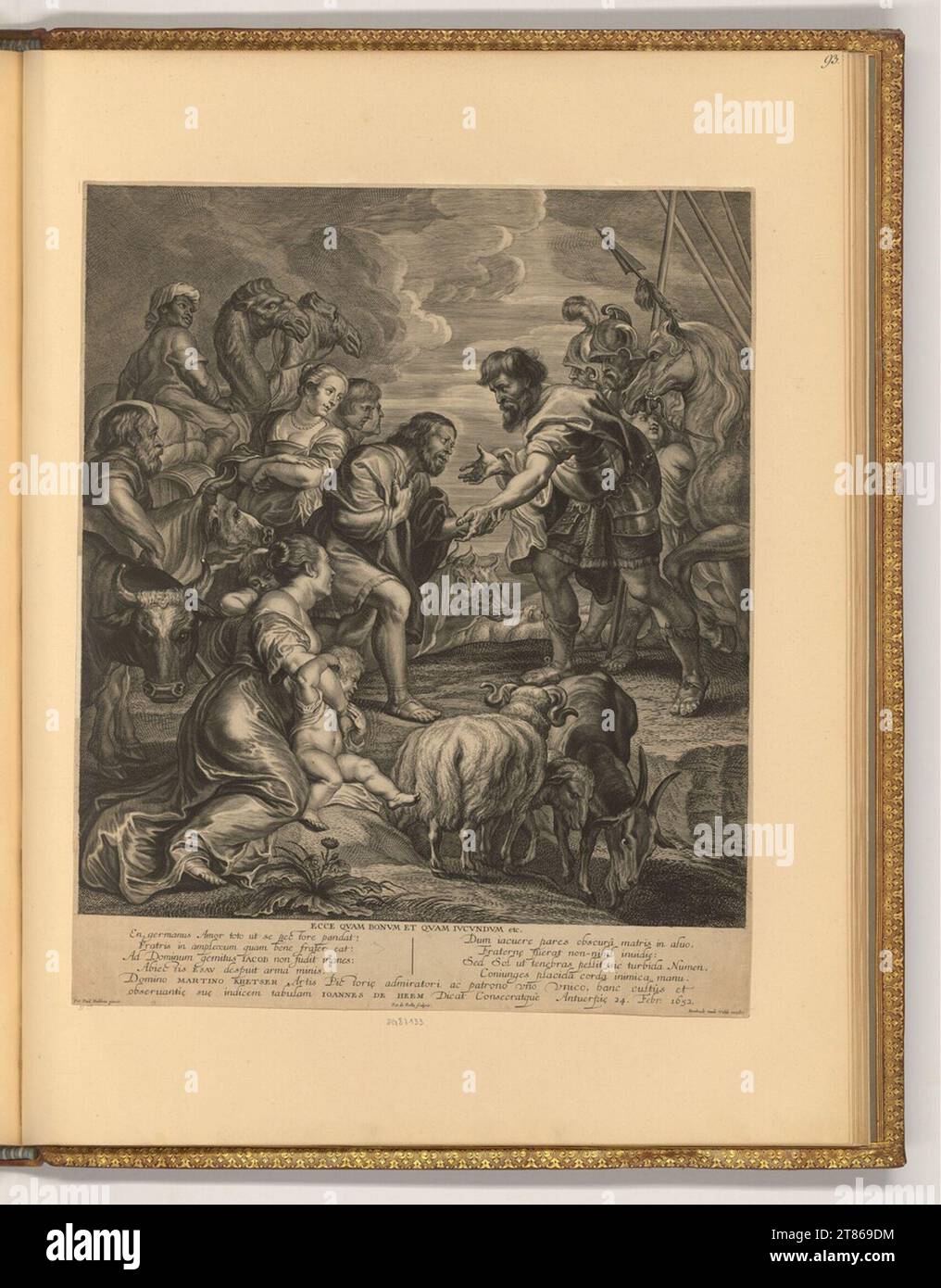 Pieter de Bailliu (Engraver) The reconciliation of Jacob and Esaü ...