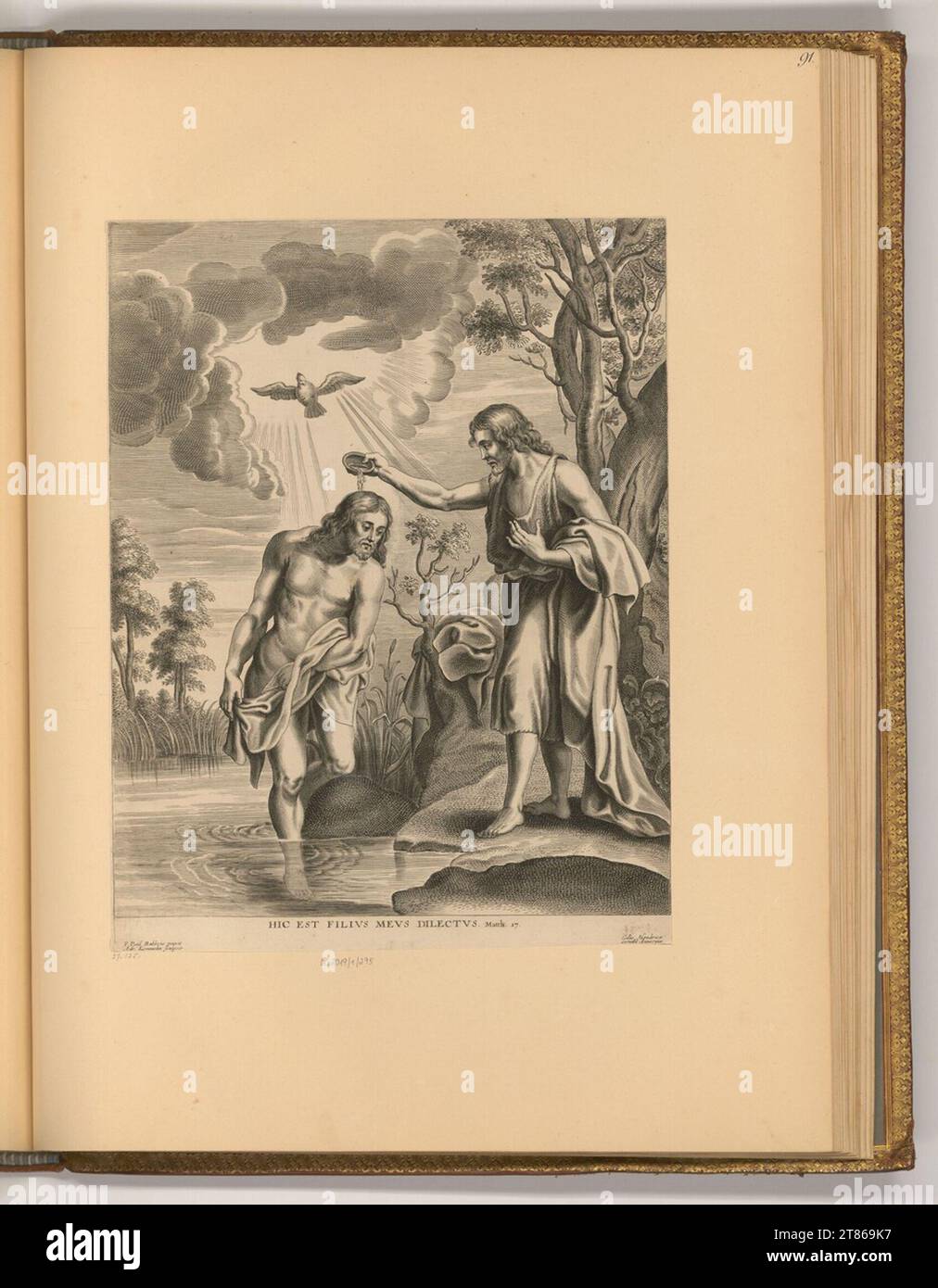 Adriaen Lommelin (Engraver) Baptism of Christ. Copper engraving print ...