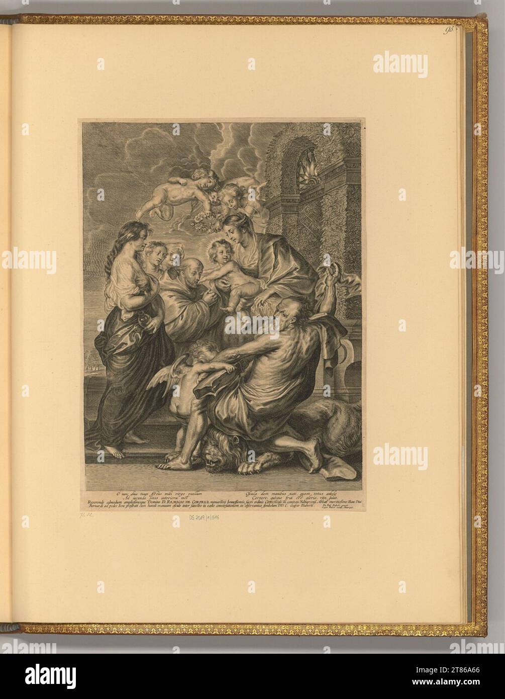 unbestimmt (Engraver) Altarpiece: Maria with child surrounded by saint ...