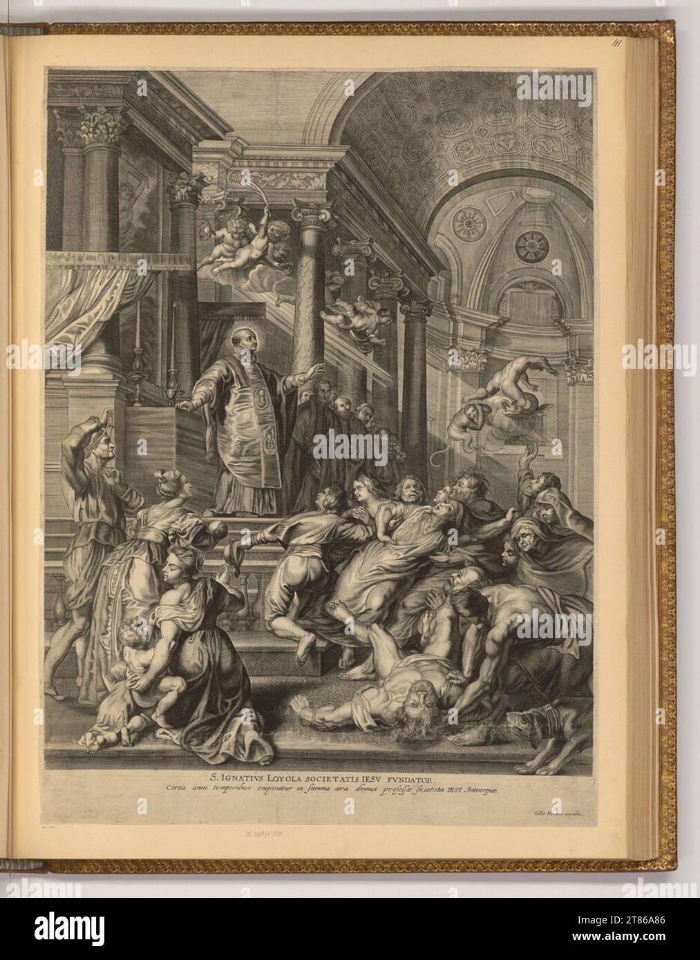 Peter Paul Rubens Miracle of St. Ignatius of Loyola. Copper engraving ...