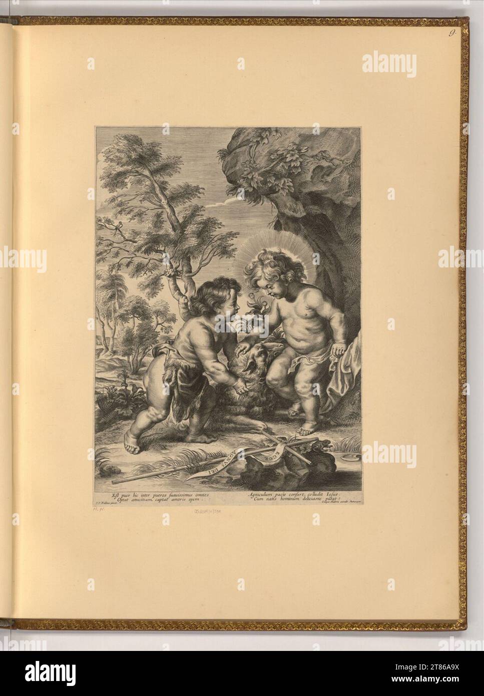 Peter Paul Rubens Christ and John's boy with lamb. Copper engraving ...