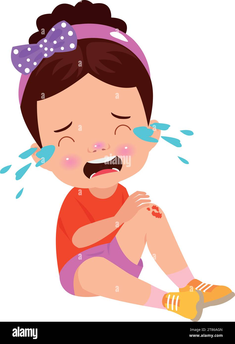 sad knee bleeding boy falling down Stock Vector Image & Art - Alamy