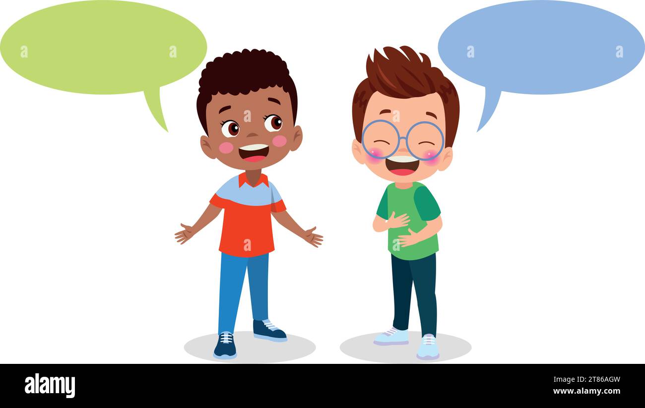 Kids talking with a speech bubble Stock Vector Image & Art - Alamy
