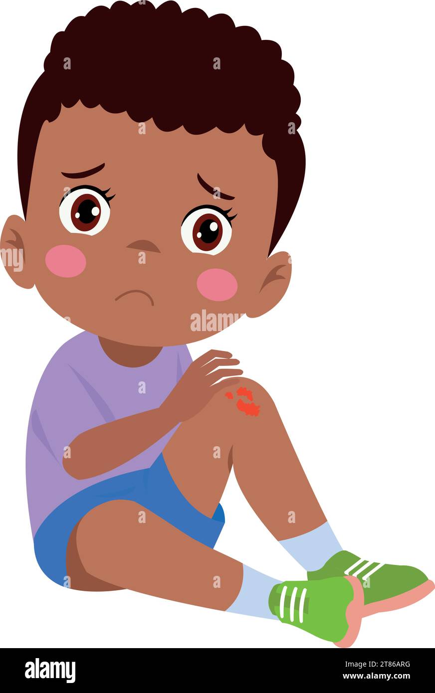 sad knee bleeding boy falling down Stock Vector Image & Art - Alamy