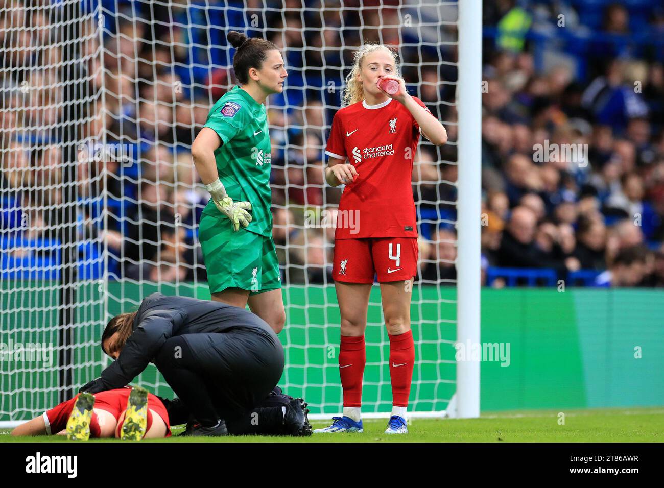 Kingston, UK. 18th Nov, 2023. Grace Fisk of Liverpool Women takes on ...