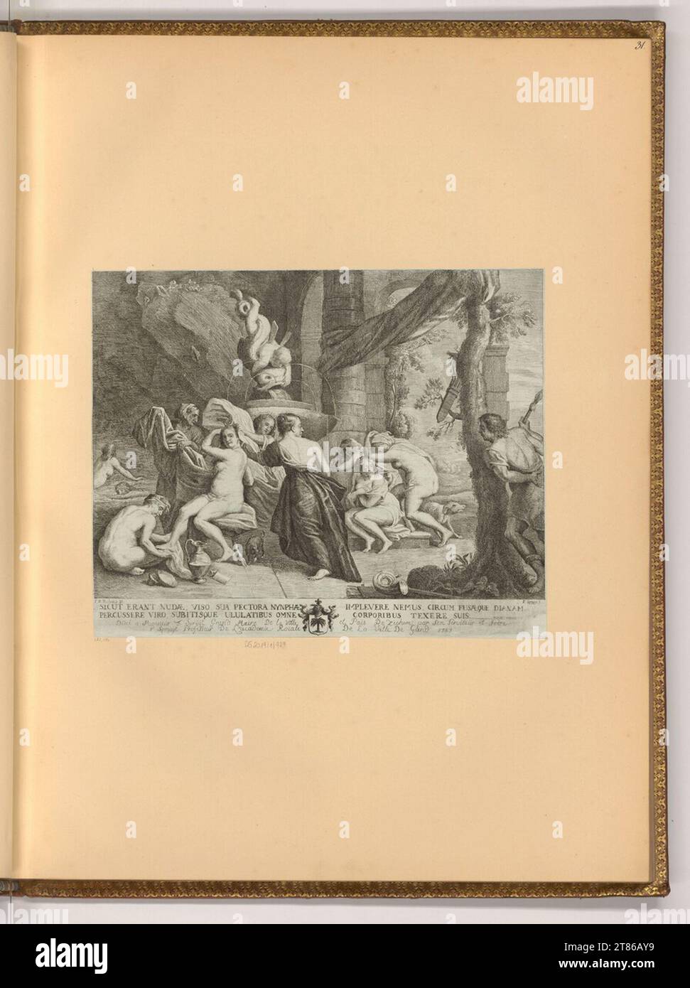 Philip Lambert Spruyt (Engraver) The Diana bathroom. etching 1787 ...