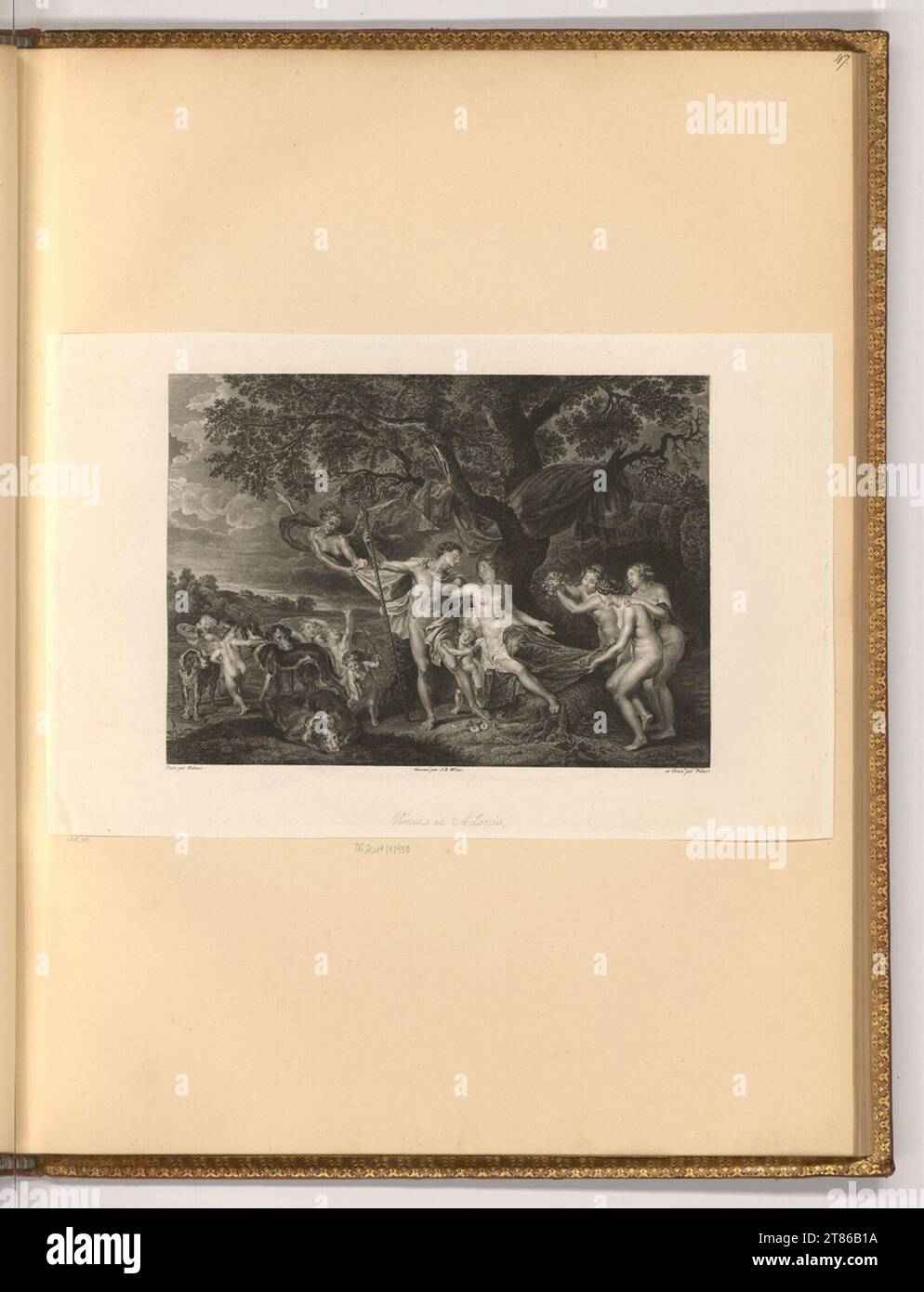 Charles-Emmanuel Patas (Engraver) Venus and Adonis. etching 1760-1802 ...