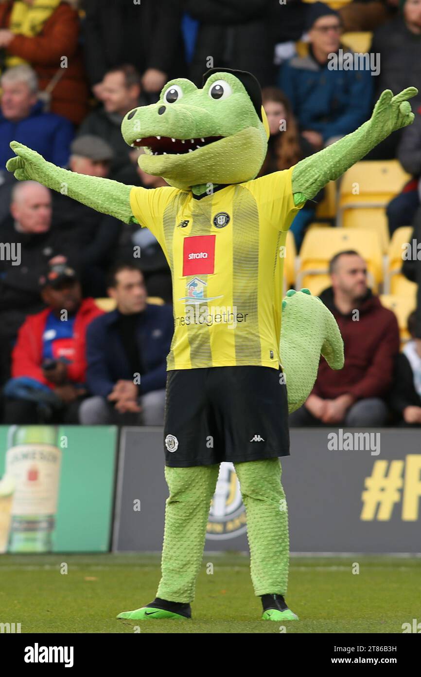 Harrogate Town's mascot Harry Gator during the Sky Bet League 2 match ...