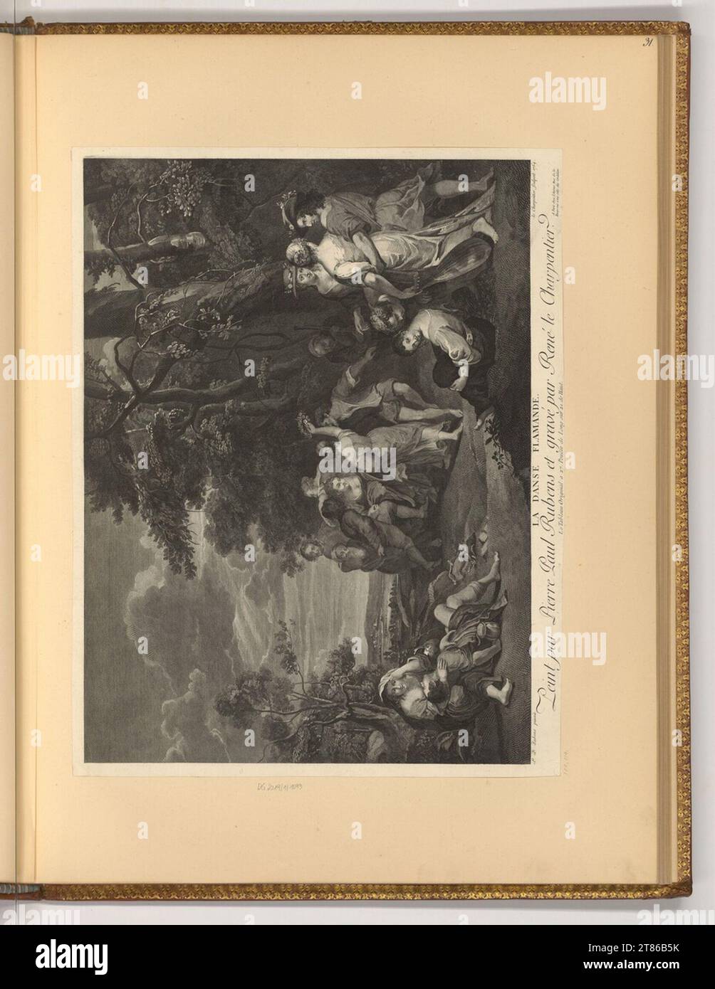 René le Charpentier (Engraver) Flemish dance. Copper engraving, etching ...