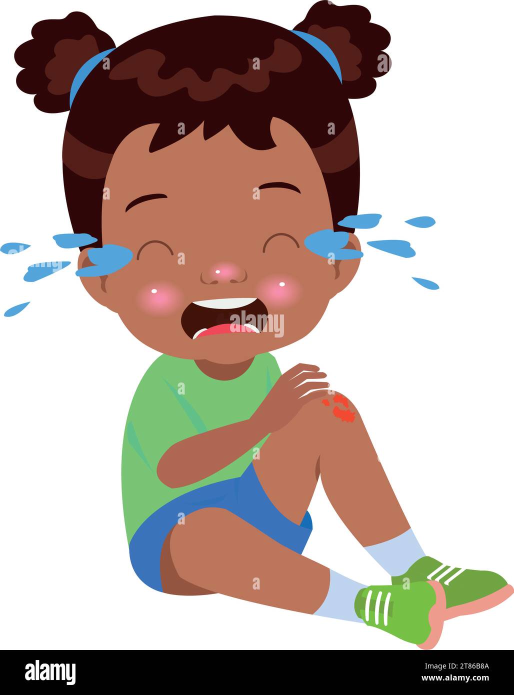 sad knee bleeding boy falling down Stock Vector Image & Art - Alamy