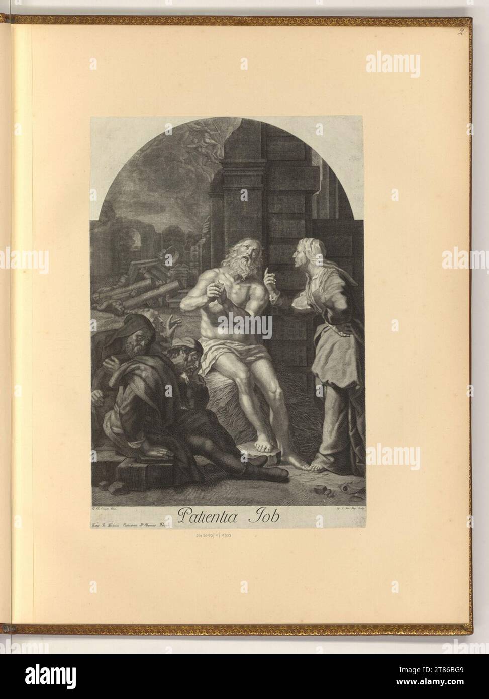 Ignaz van Roy (Engraver) Job at the dung heap. Copper engraving print ...