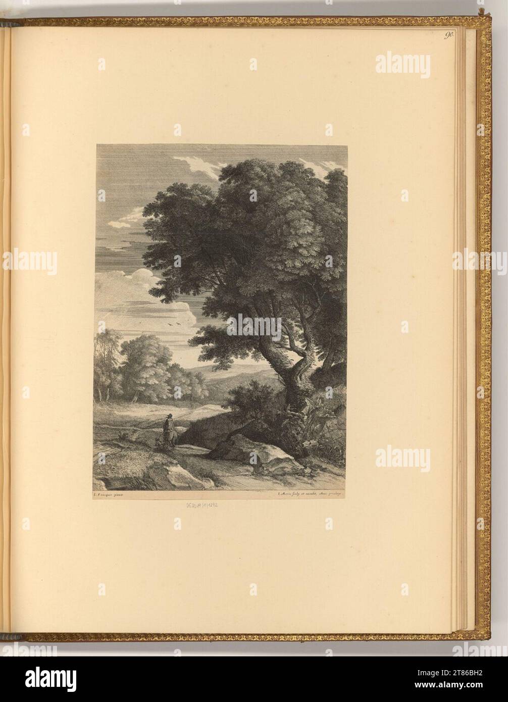 Jean Morin (Engraver) Mead landscape with rider. etching 1630-1650 ...