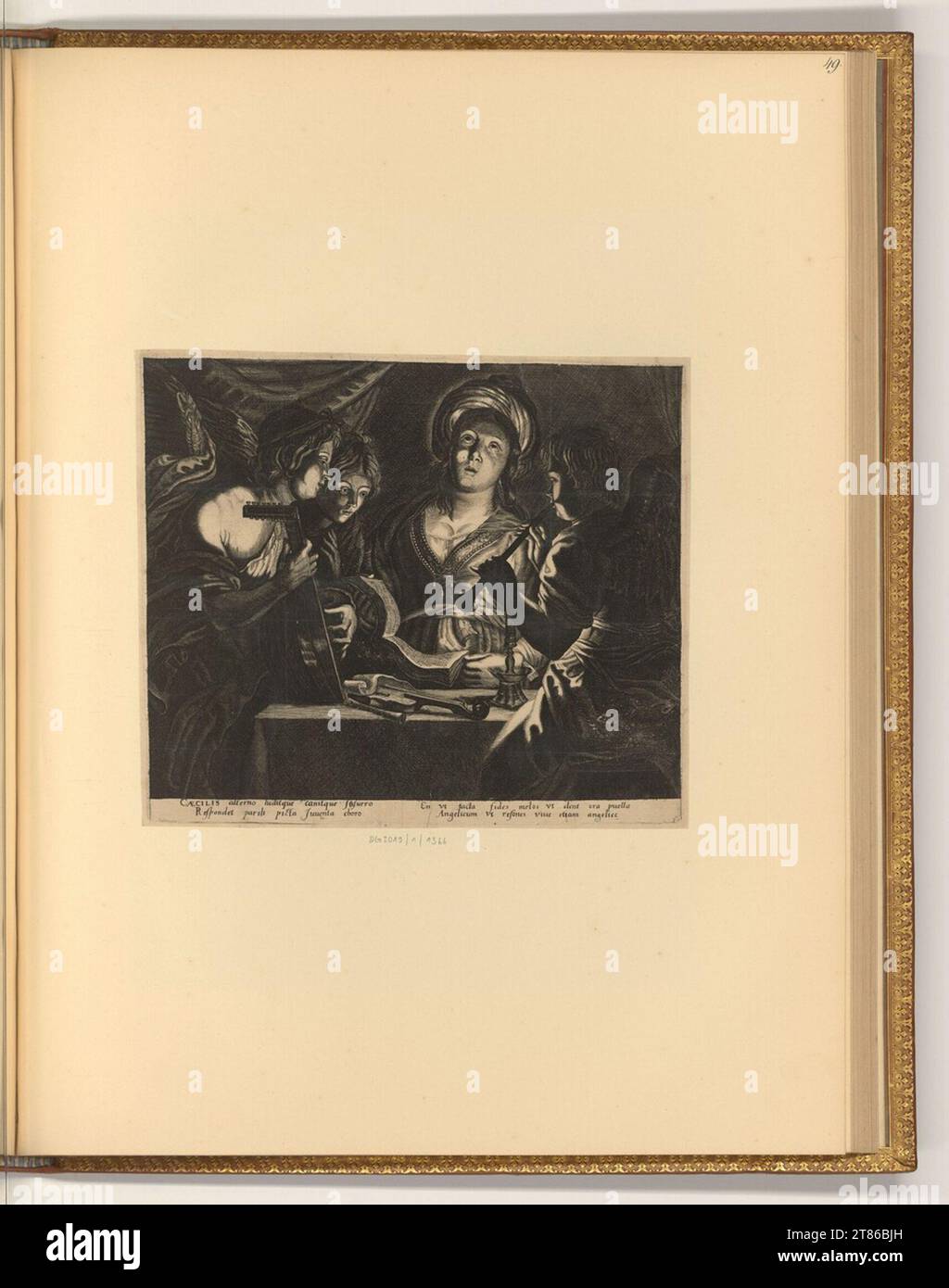 Nicolaes Lauwers Cäcilia from Rome made music with three angels. Copper ...