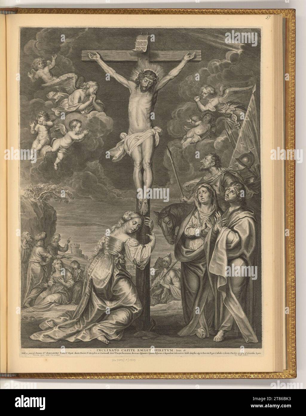 Jacobus Neeffs (Engraver) Crucifixion of Christ. Copper engraving print 1630-1680 , 1630/1680 ...
