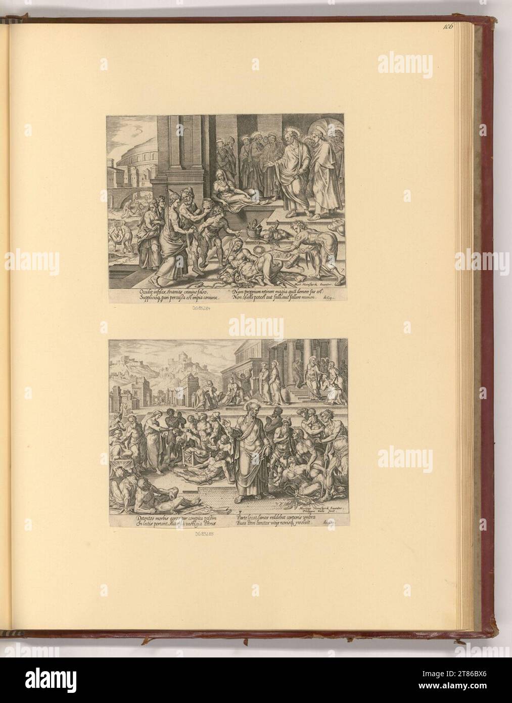 Philipp Galle (Engraver) Saphira's death; Peter heals the patient with ...