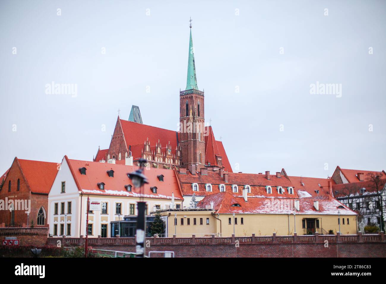 Panoramic winter view on Wroclaw Old Town. Poland Stock Photo - Alamy