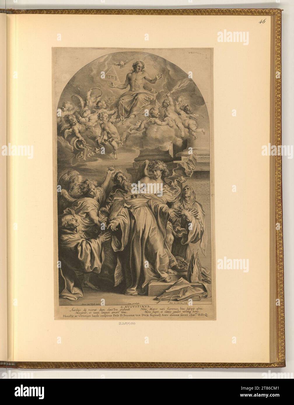 Pieter de Jode II (Engraver) There hl. Augustinus in ecstasy. Copper engraving print 1631-1644 ...