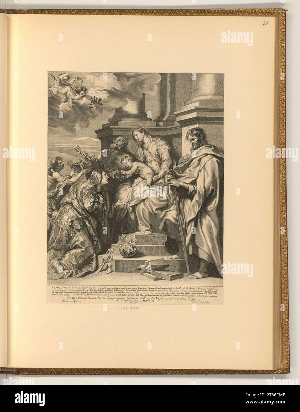 Paulus Pontius (Engraver) Coronation of St. Rosalia. Copper engraving ...