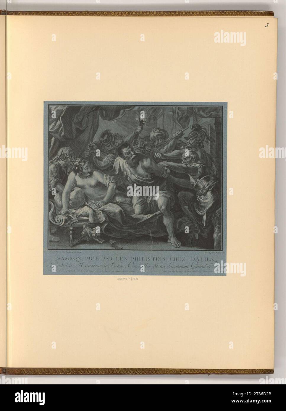 Louis Marin Bonnet (Engraver) Samson and Delila with philistors ...
