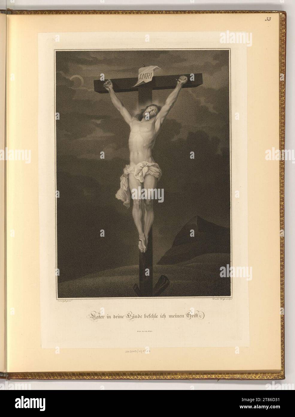 David Weiss (Engraver) Christ on the cross. Etching, punctuation manner ...