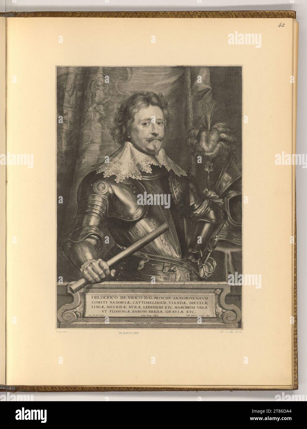 Paulus Pontius (Engraver) Portrait Friedrich Heinrich of Orania. Copper ...