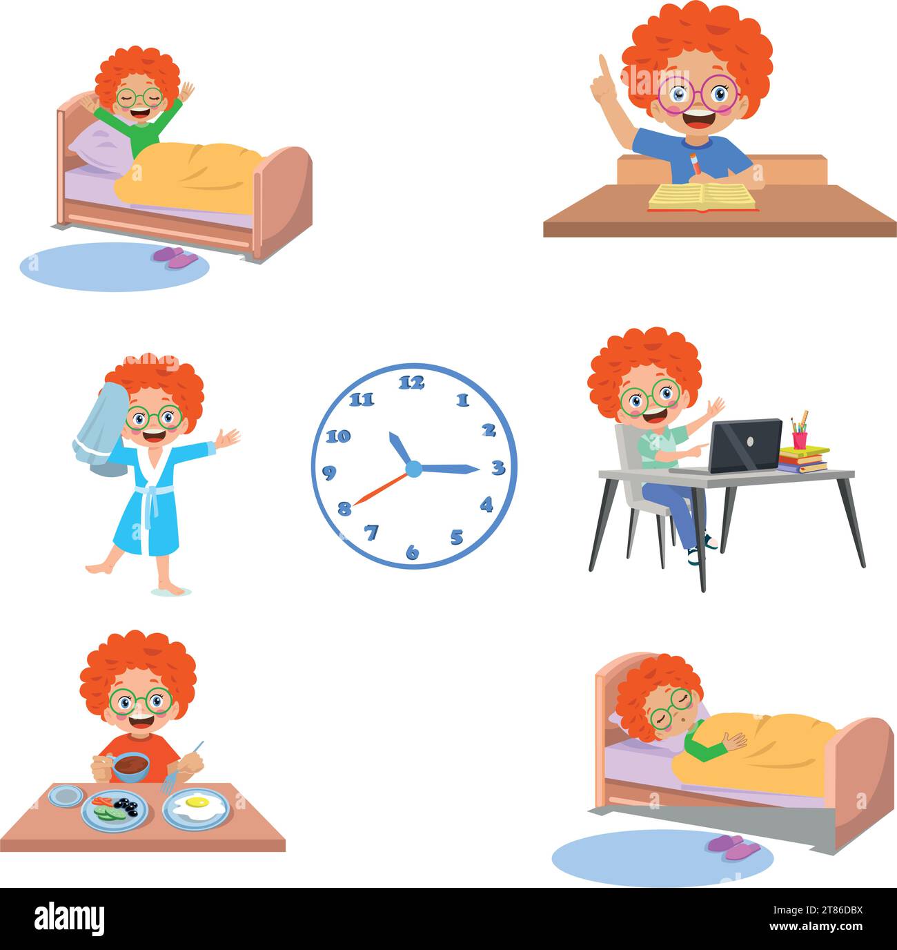 A set of icons for a boy daily routine Stock Vector Image & Art - Alamy