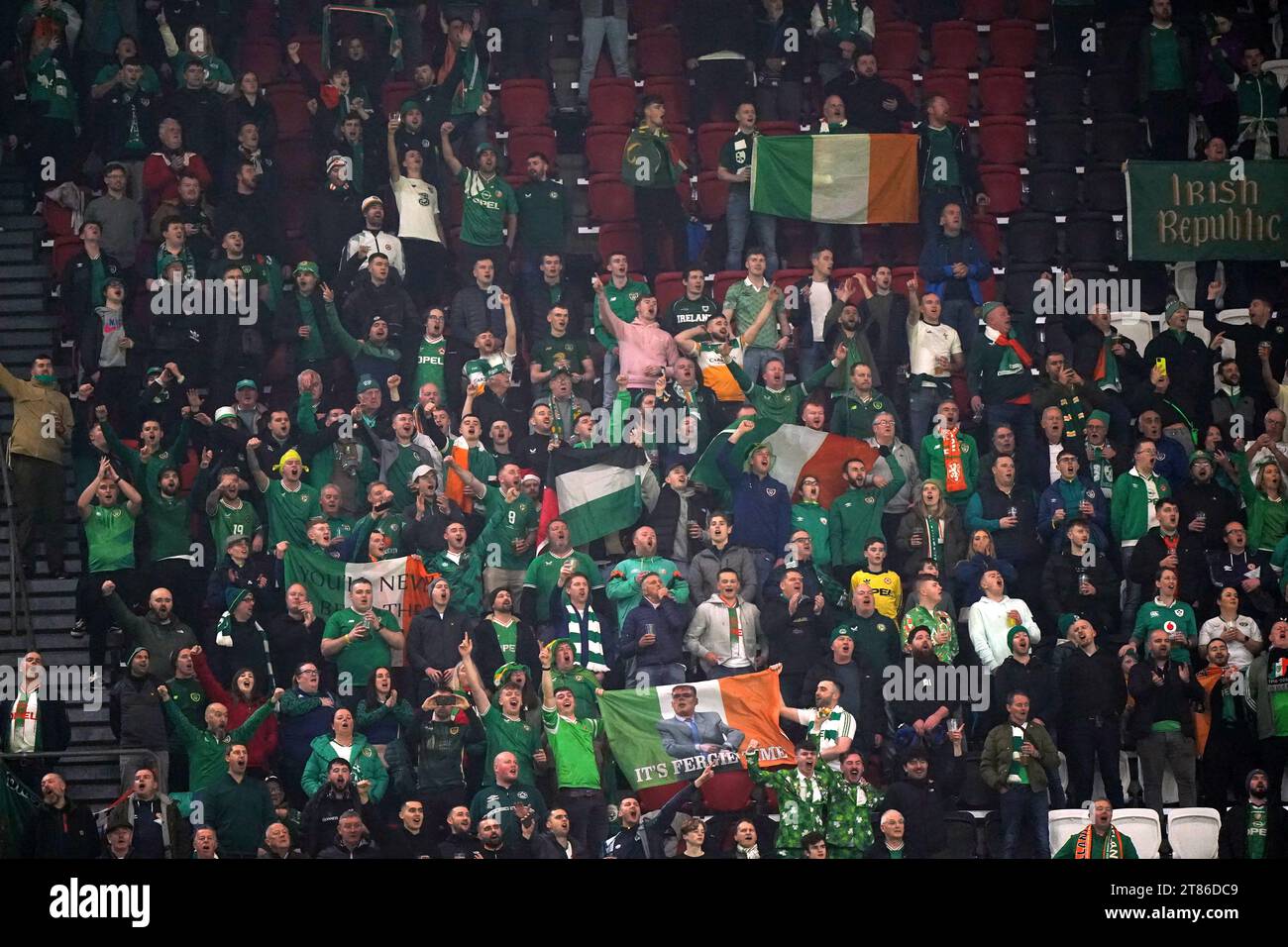Republic of Ireland fans in the stands ahead of the UEFA Euro 2024 ...