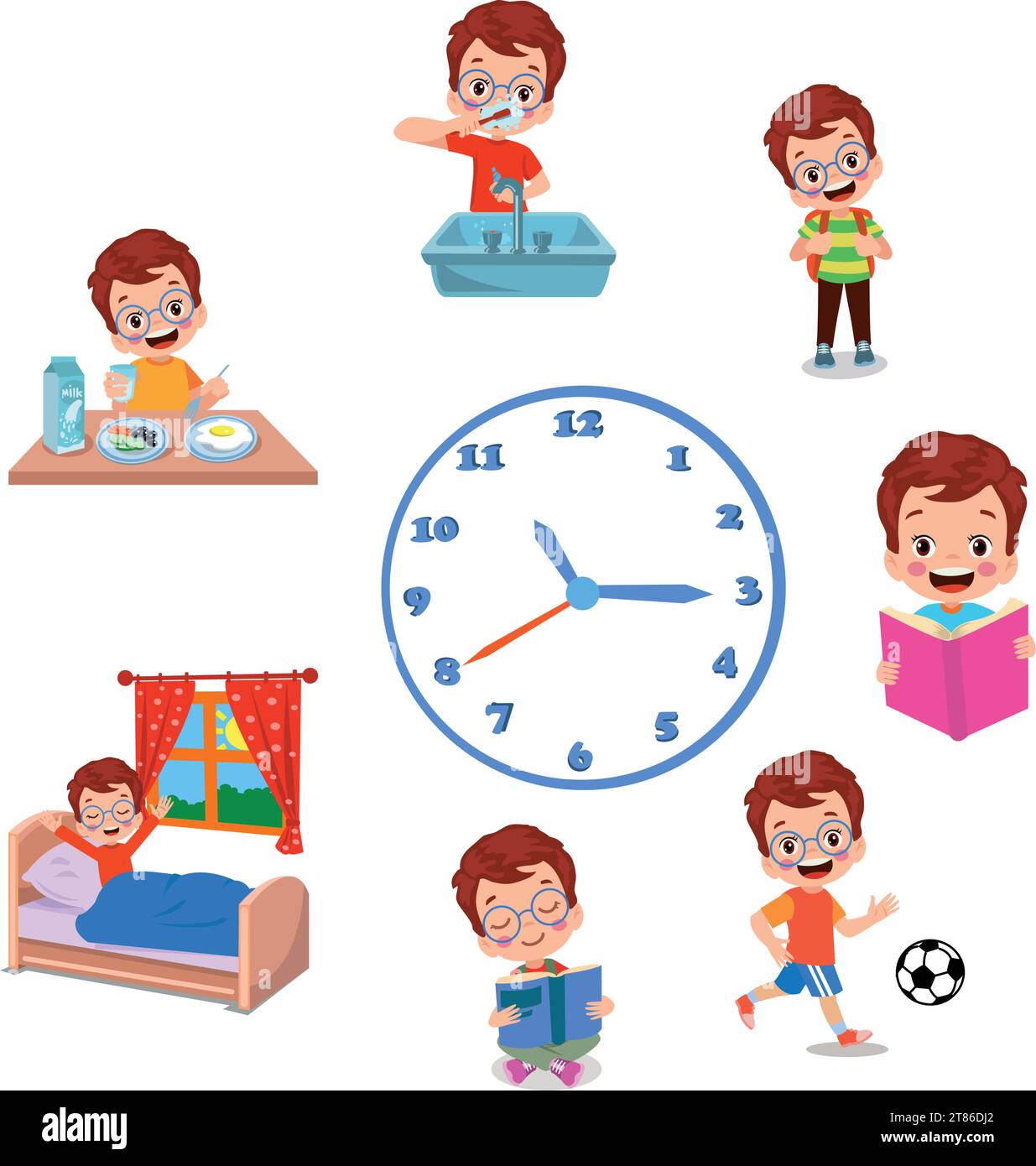 A set of icons for a boy daily routine Stock Vector Image & Art - Alamy