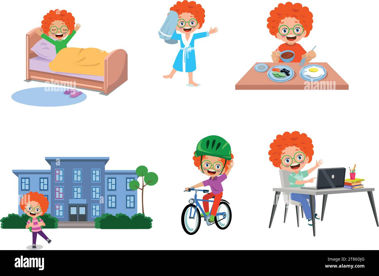 A set of icons for a boy daily routine Stock Vector Image & Art - Alamy