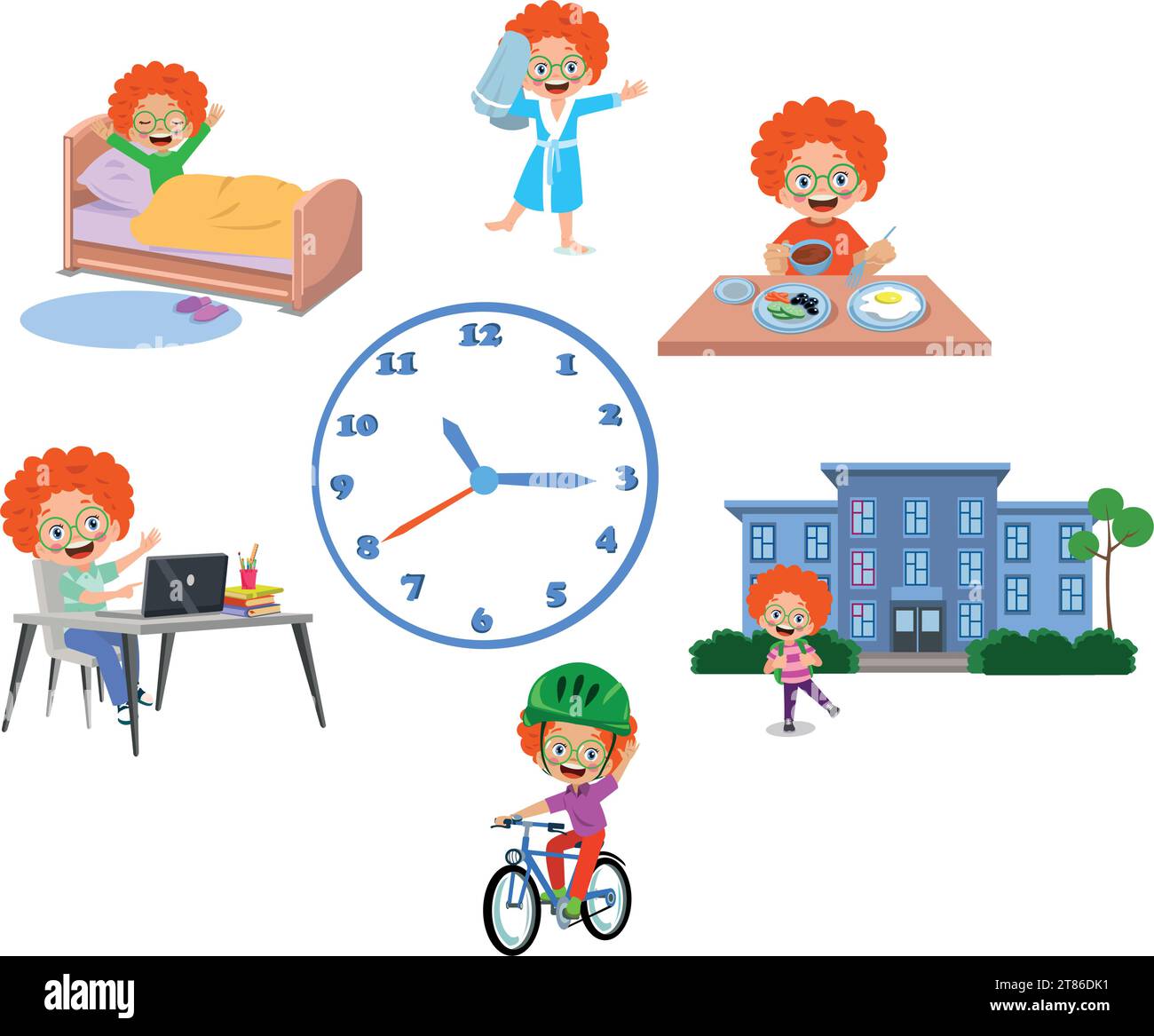 A set of icons for a boy daily routine Stock Vector Image & Art - Alamy
