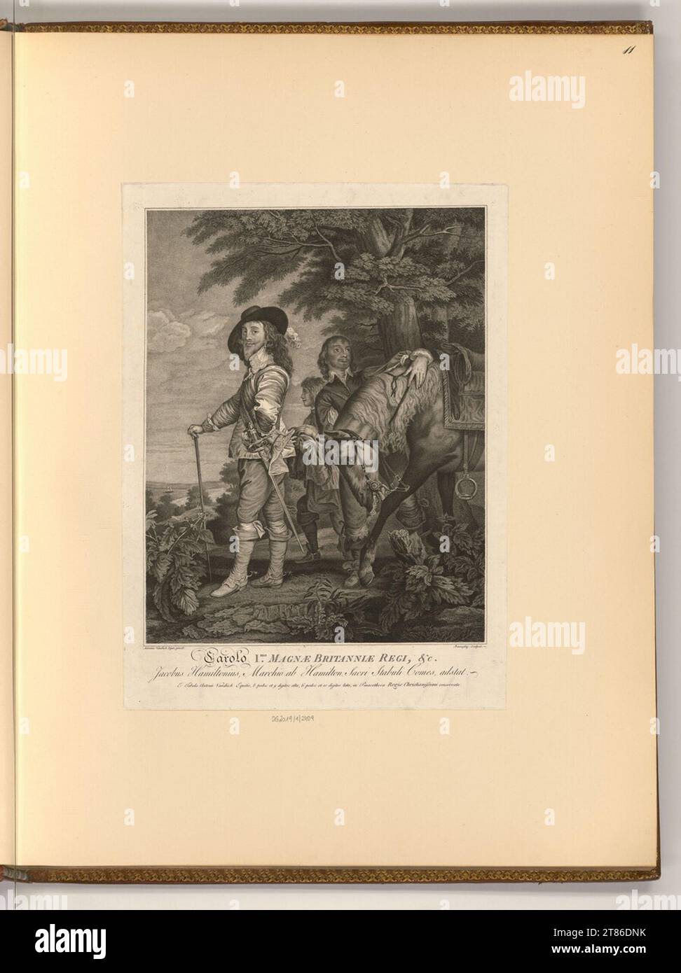 Jacques Bonnefoy (Engraver) Karl I. on the hunt. Point animal manner, copper engraving 1790-1800 ...