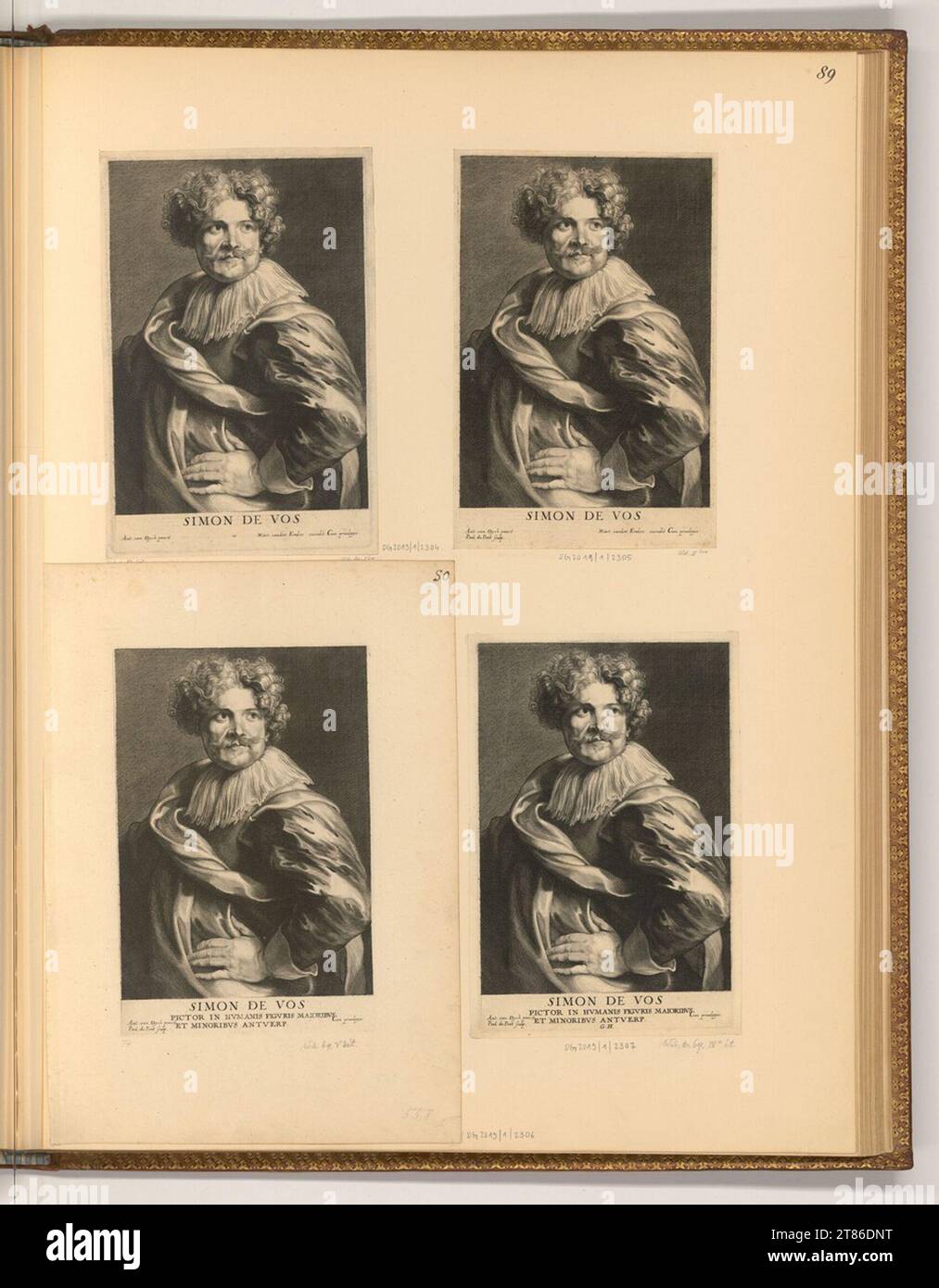 Paulus Pontius (Engraver) Portrait Simon de Vos. Copper engraving print ...