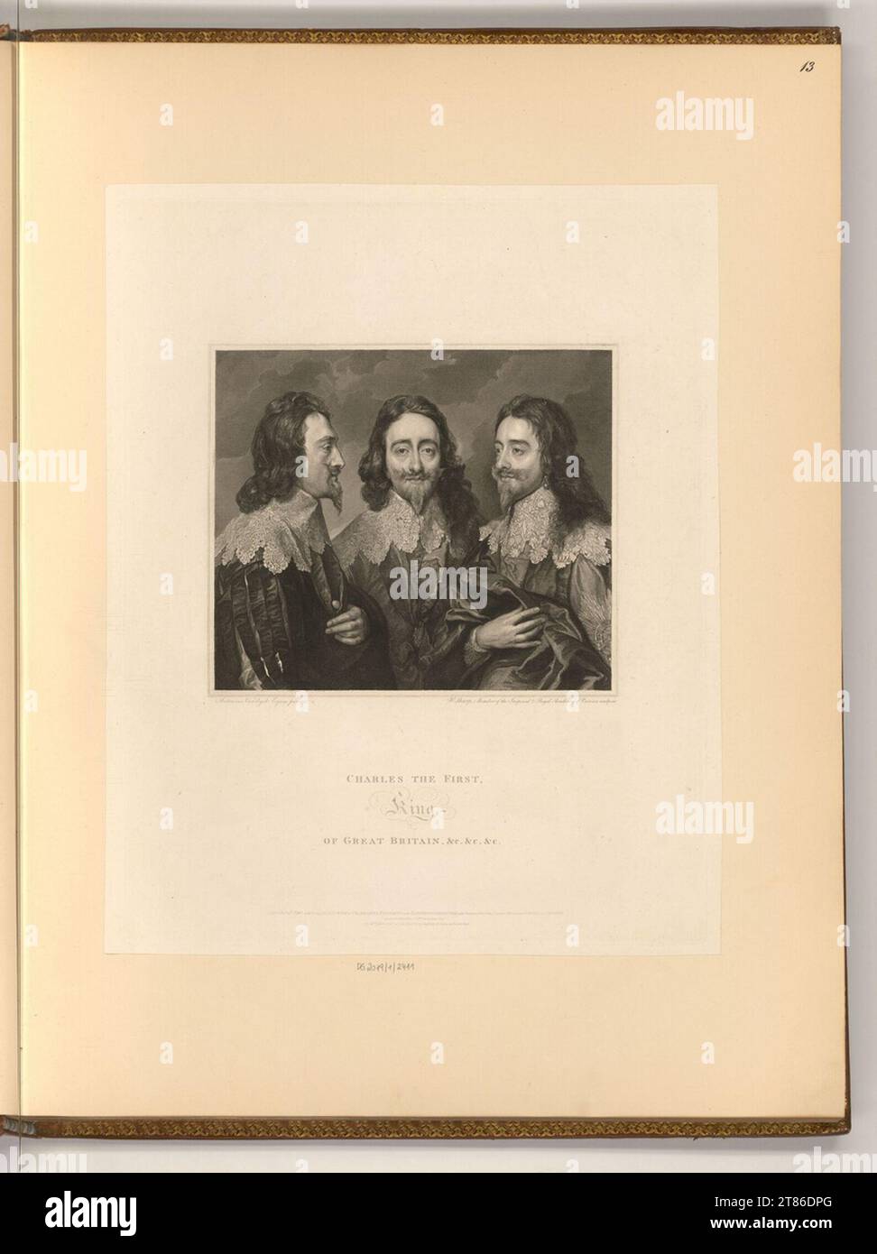 William Sharp (Engraver) Triple portrait Charles I of England. Etching ...