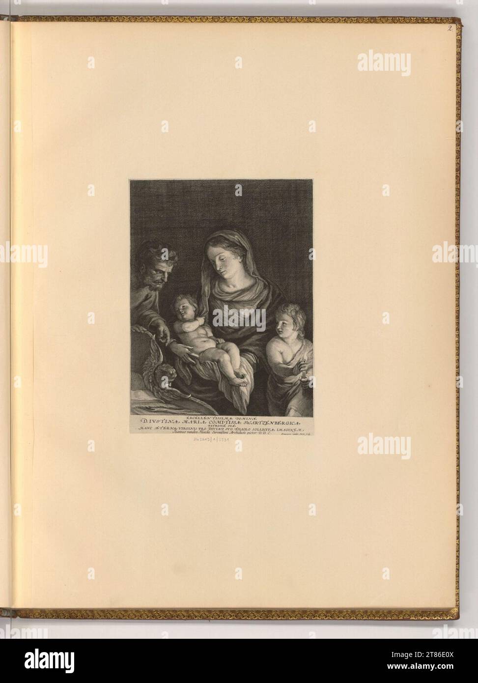 Frans van der Steen (Engraver) Holy family with angel with candle ...