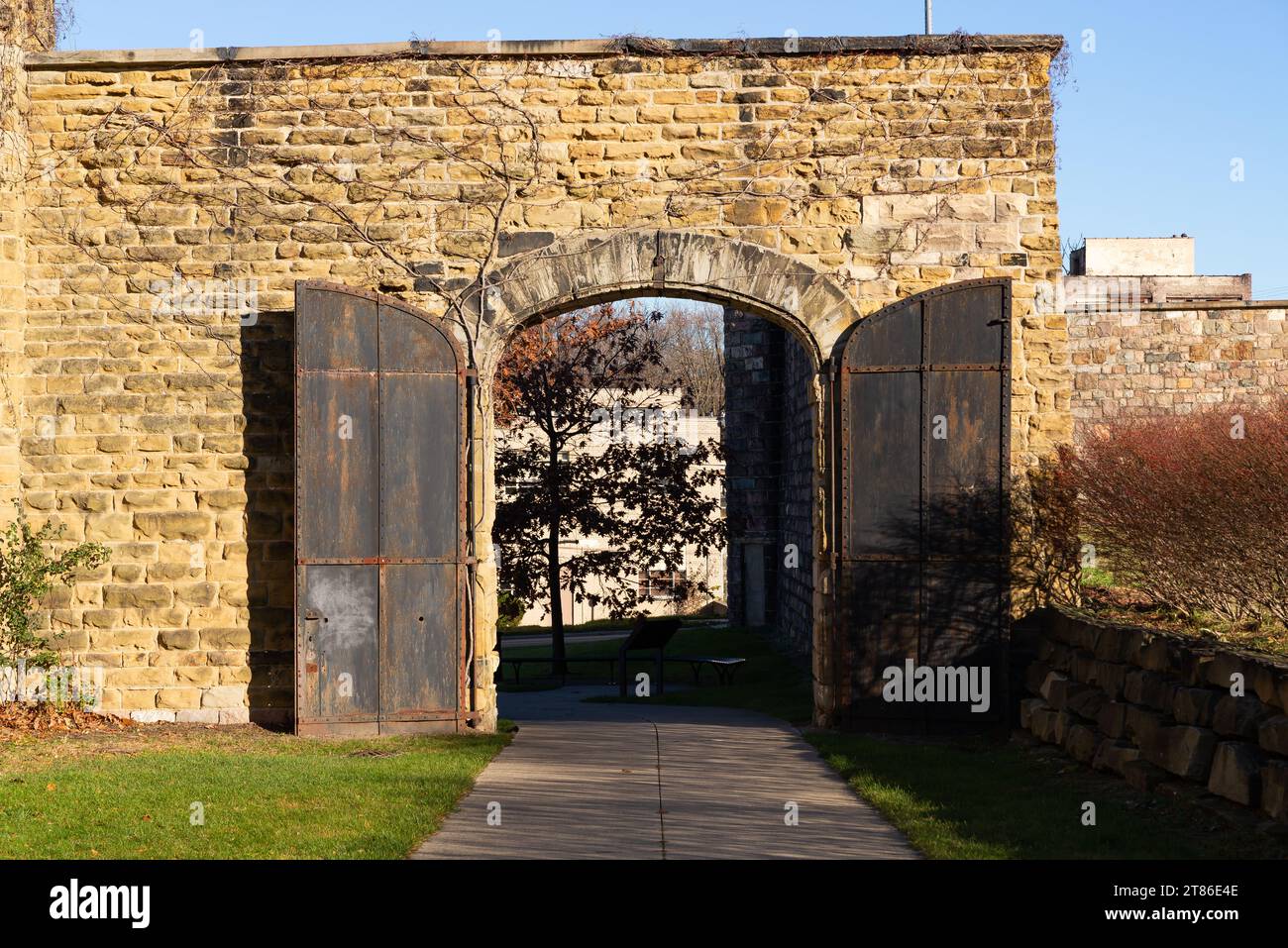 Walls of the Jackson Historic Prison, opened in 1839, in Jackson, Michigan Stock Photo - Alamy