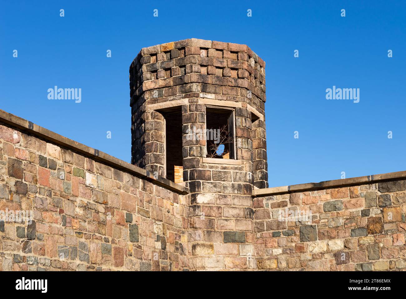 Walls of the Jackson Historic Prison, opened in 1839, in Jackson ...