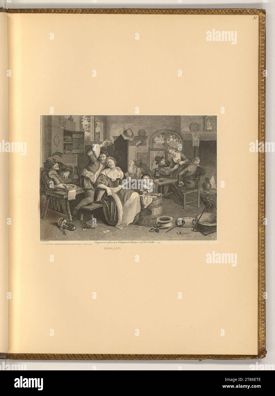 unbestimmt (Engraver) Rural tavern scene with couple and violin players ...